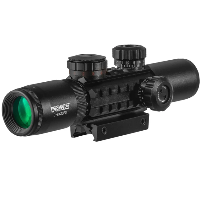 VOMZ 3-9X26 Scope Red Green Illuminated Optic Sight Tactical Hunting ...