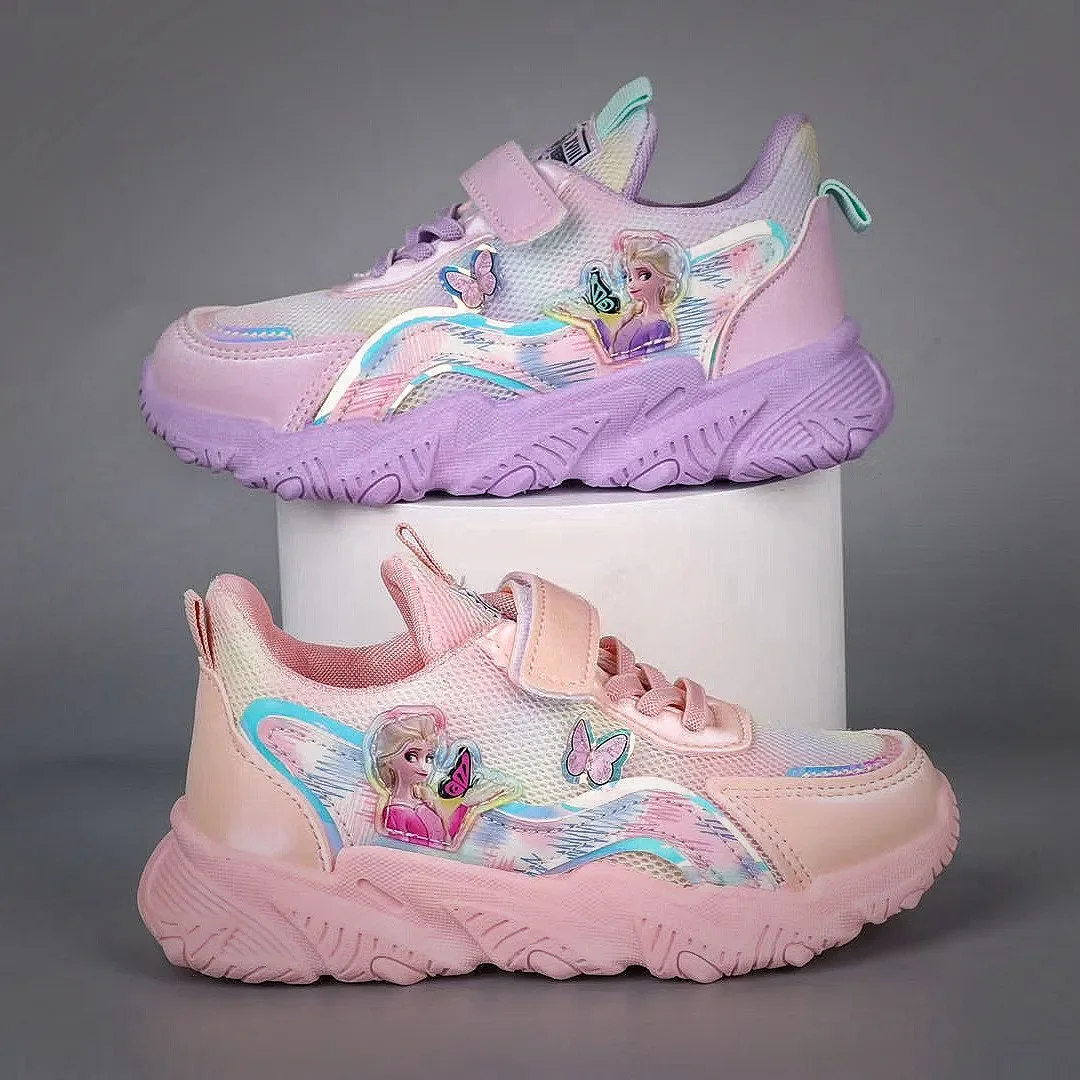 Disney-Girls-Sneakers-Mesh-Breathable-Cartoon-Princess-Elsa-Frozen ...