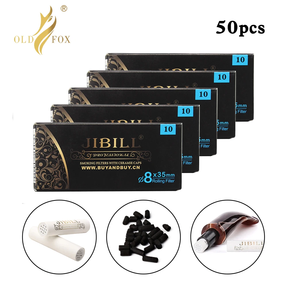 50Pcs-Tobacco-Smoking-Pipe-Filters-9mm-Activated-Carbon-Tube-Paper ...