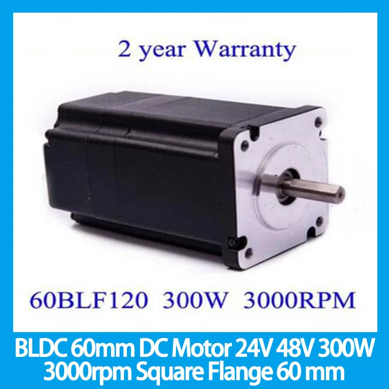 Bldc Brushless Dc Motor 24v 48v 300w 3000rpm Flange Quadrada 60 Mm
