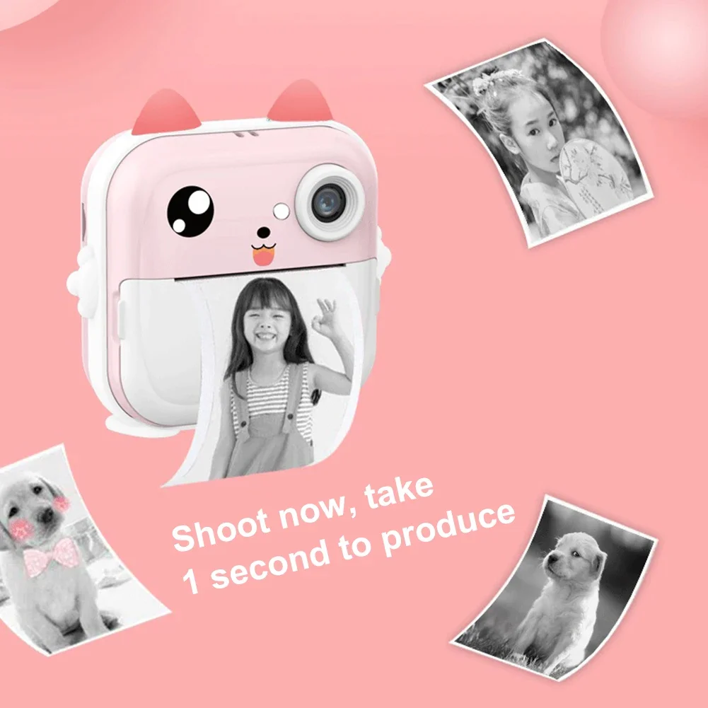 Kids Instant Print Camera Mini Thermal Printer 2.4Inch IPS Screen 2400W ...