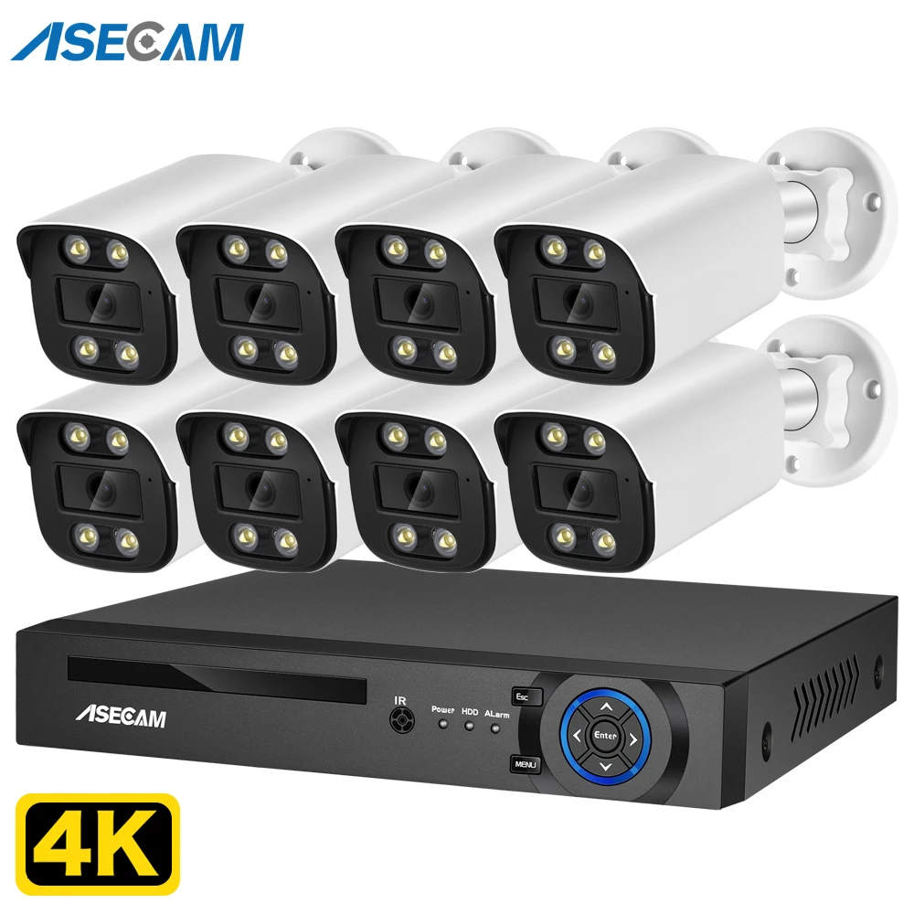 New-8MP-Security-Camera-System-Kit-4K-Audio-Microphone-H-265-POE-NVR-AI ...