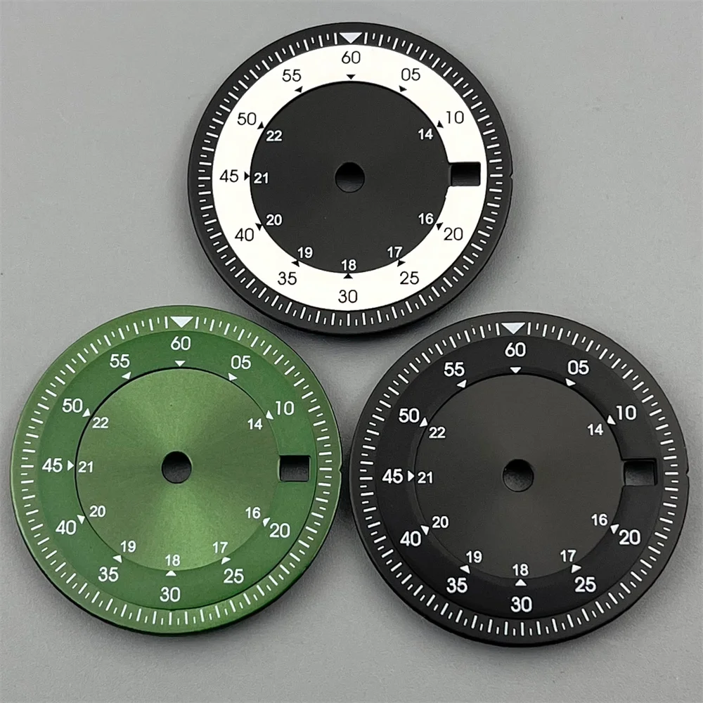 28.5mm sterile black green white dial dial fit ETA 2824 2836 Miyota ...