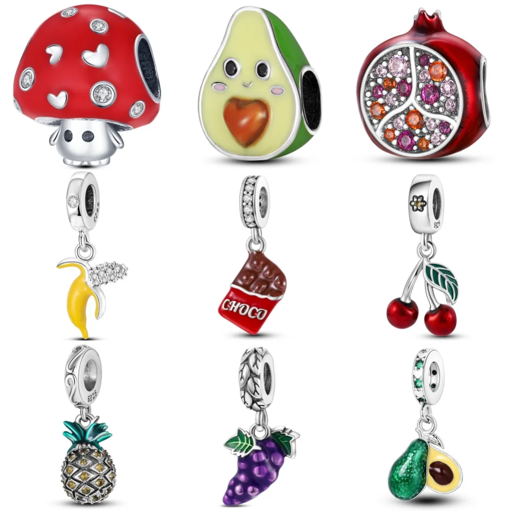 925-Sterling-Silver-Fruits-And-Vegetables-Series-Charms-Beads-Fit-Original-Pandora-Bracelets ...
