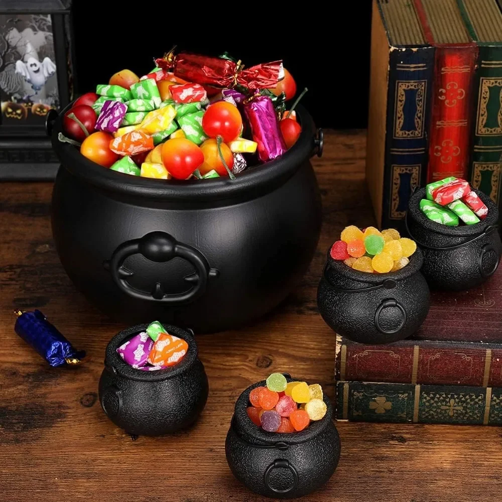 Halloween-Black-Cauldron-Kettle-Halloween-Candy-Jar-Home-Decoration ...