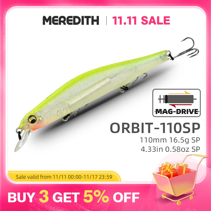 MEREDITH-ORBIT-110SP-Orbital-Magnetic-System-Top-Fishing-Lures-Minnow ...