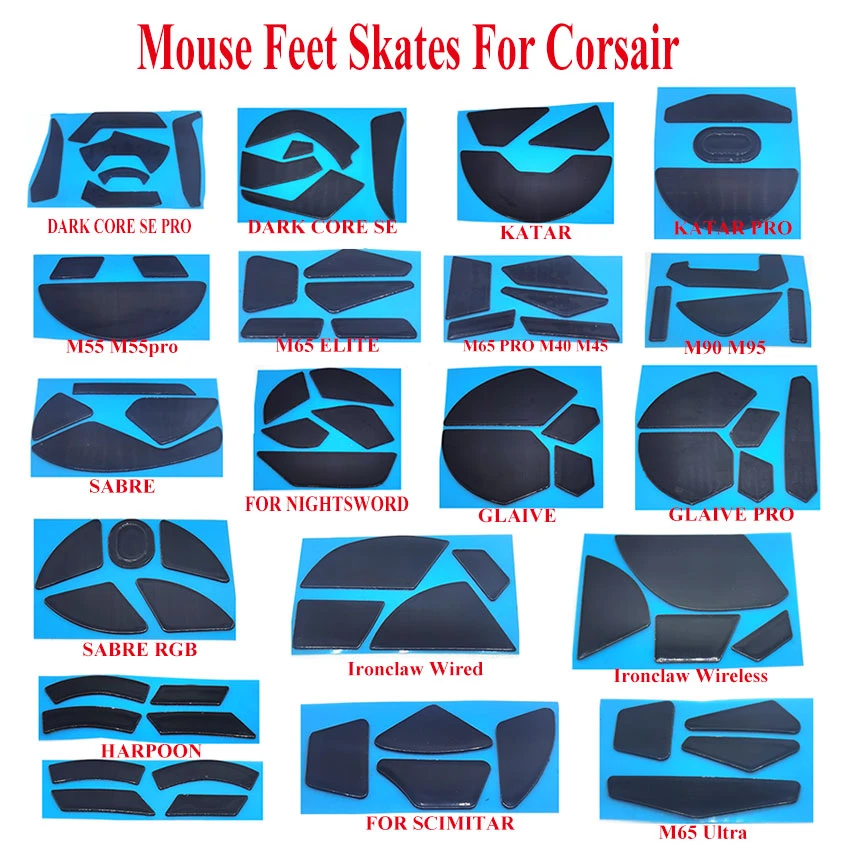 2sets Mouse Feet Skates For Corsair M65 M40 M90 M95 Nightsword Katar ...