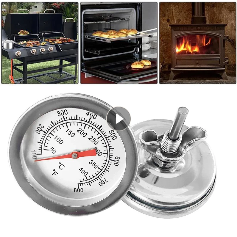 400-C-Oven-Cook-Thermometer-Stainless-Steel-Temperature-Gauge-Mini-BBQ ...