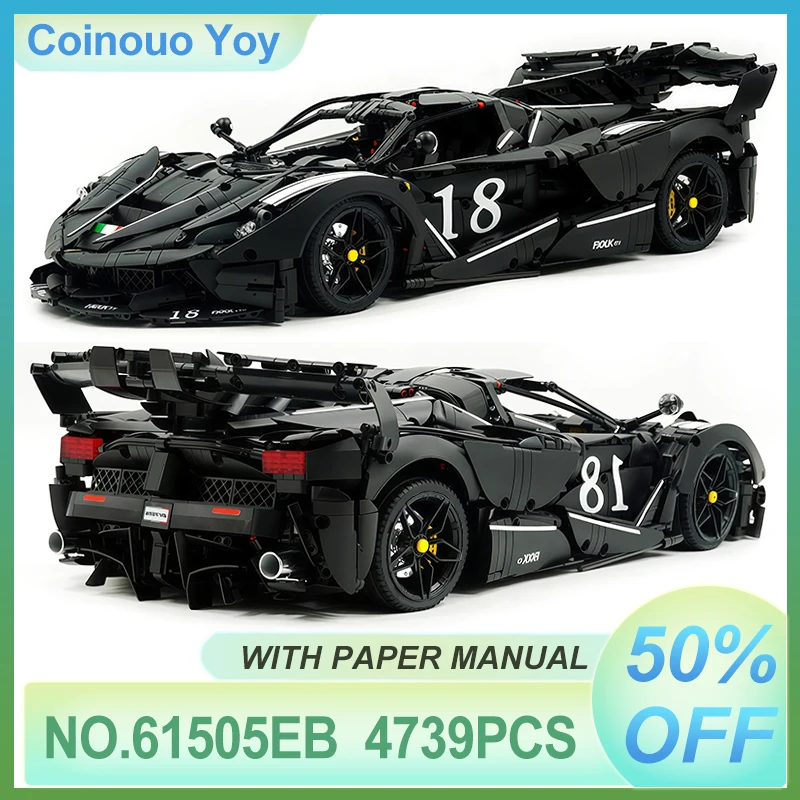 Striking 1:8 CADA 61505 Black Technical Super Sprots Car Hypercar Model ...