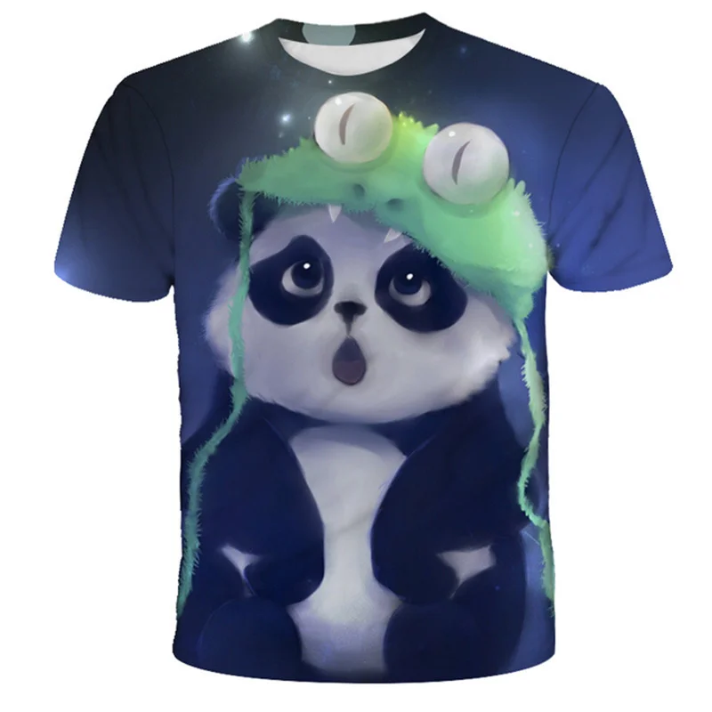 New-Cartoons-Cute-Panda-3D-Printing-T-shirt-Unisex-Short-Sleeved-Shirt ...