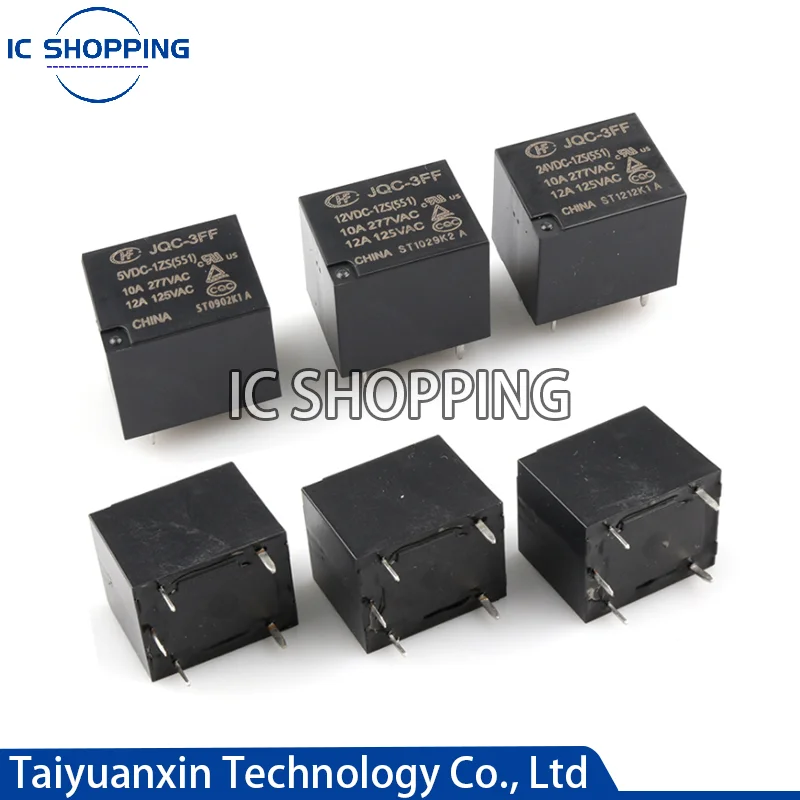 5pcs 10a Relay Hf3ff - Jqc - 3ff - 5vdc - 1zs 12vdc -1zs 24vdc-1zs(551) 5pin Dip5 Hf- Jqc-3ff ...