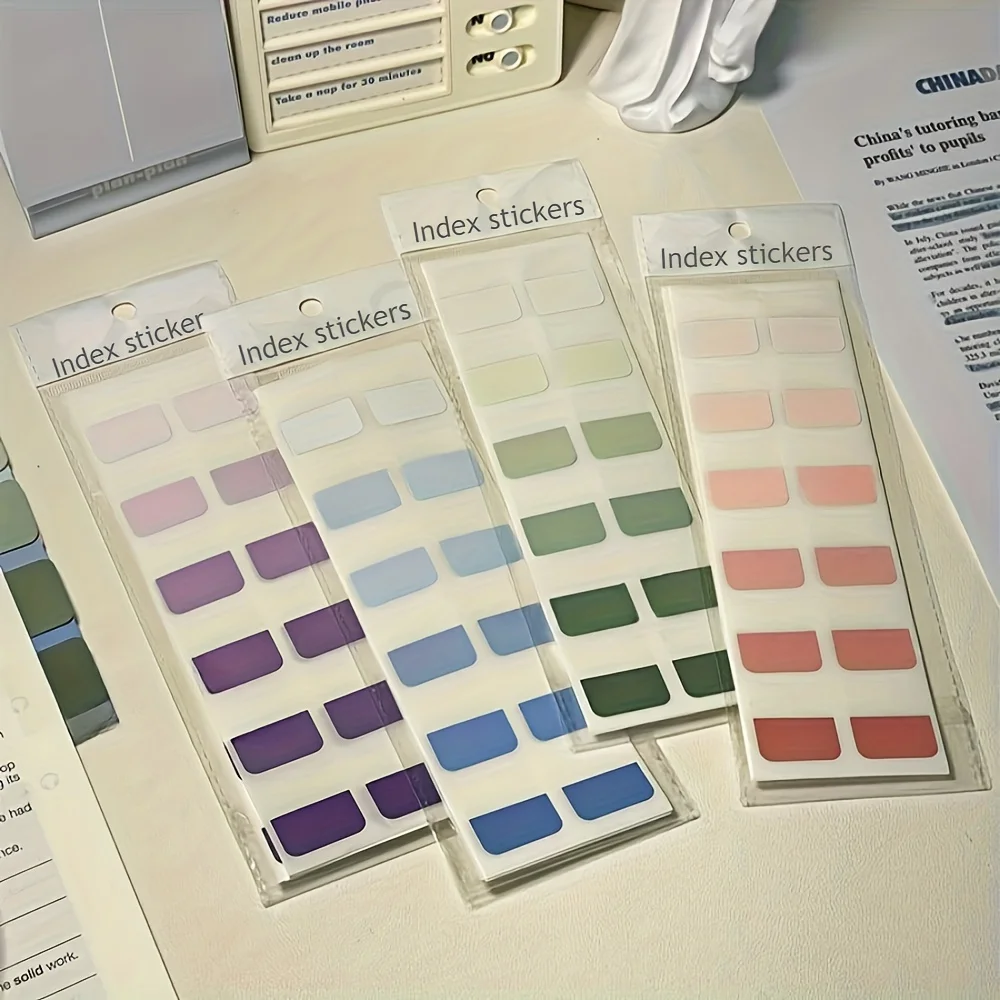 120 Multi-Functional Color Gradient Writable Plastic Index Tabs ...