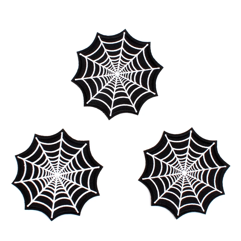 10pcs-Iron-On-Black-Patch-Embroidery-Black-Spider-Net-Patches-DIY ...
