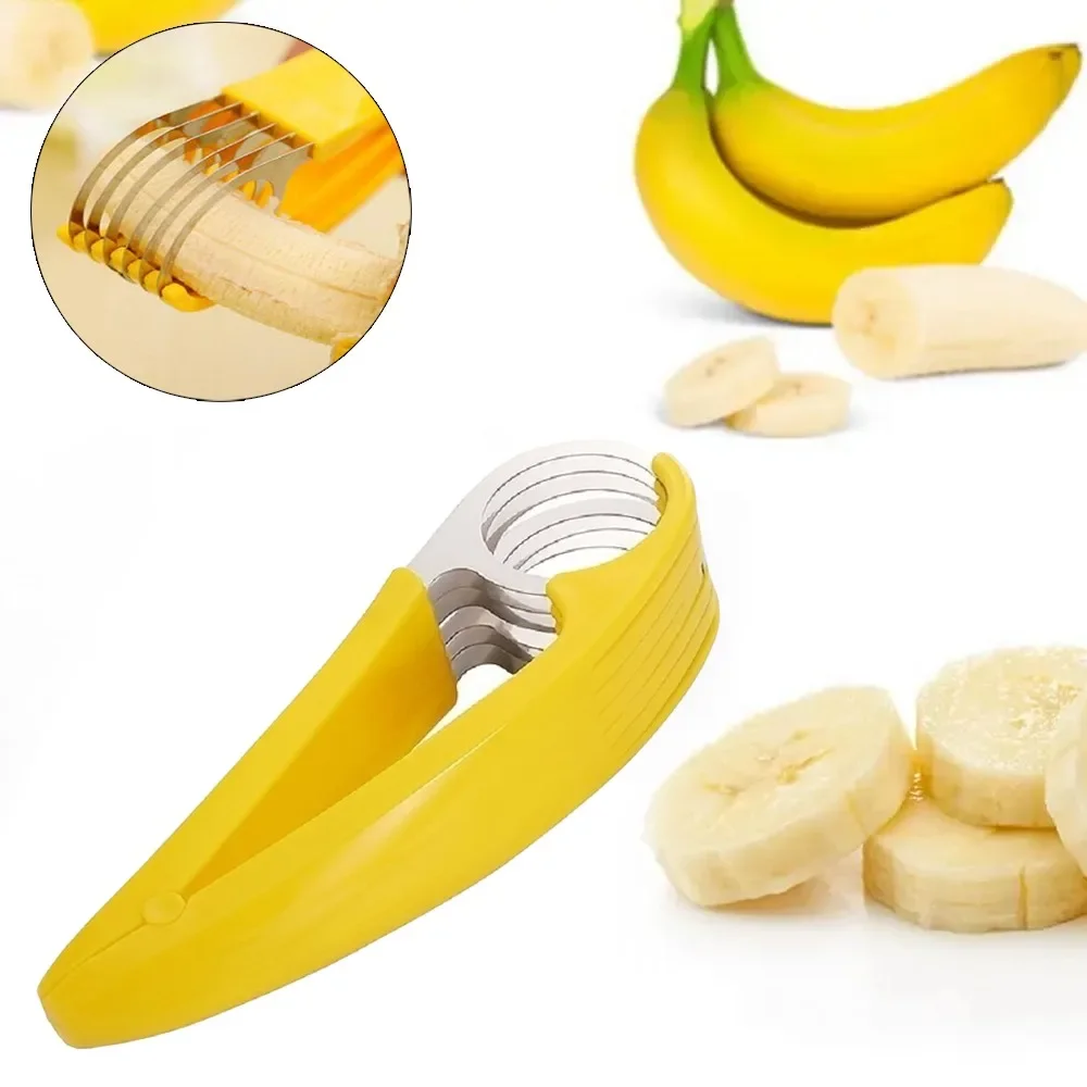 Stainless Steel Banana Cutter Fruit Vegetable Sausage Slicer Salad ...