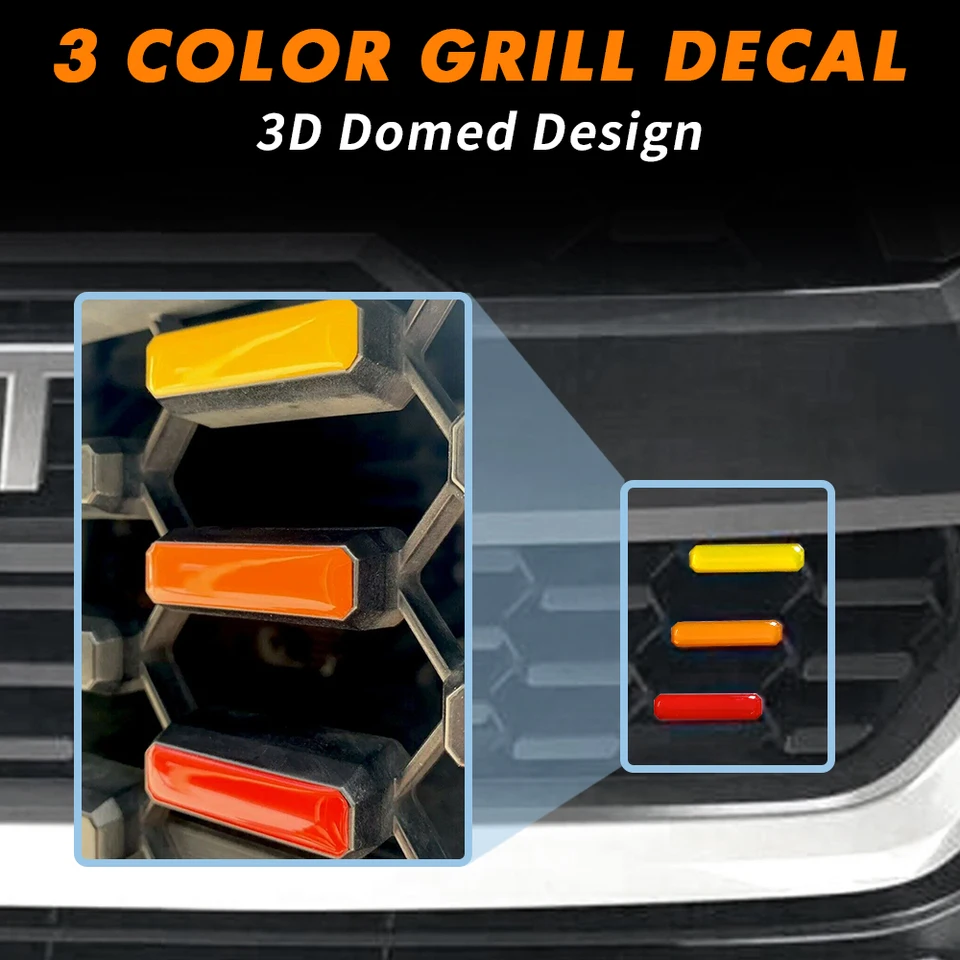 Trd Accessories Toyota TRD Tri-Color Grille Badge Black 4Runner Emblem