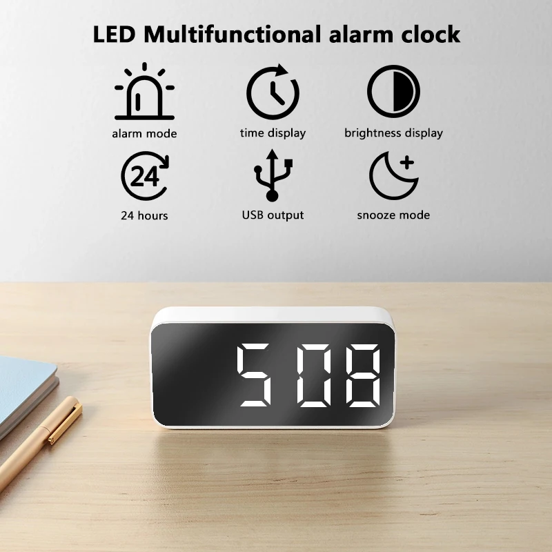 LED-Mirror-Table-Clock-Digital-Alarm-Mini-Home-Decorative-Electronic ...