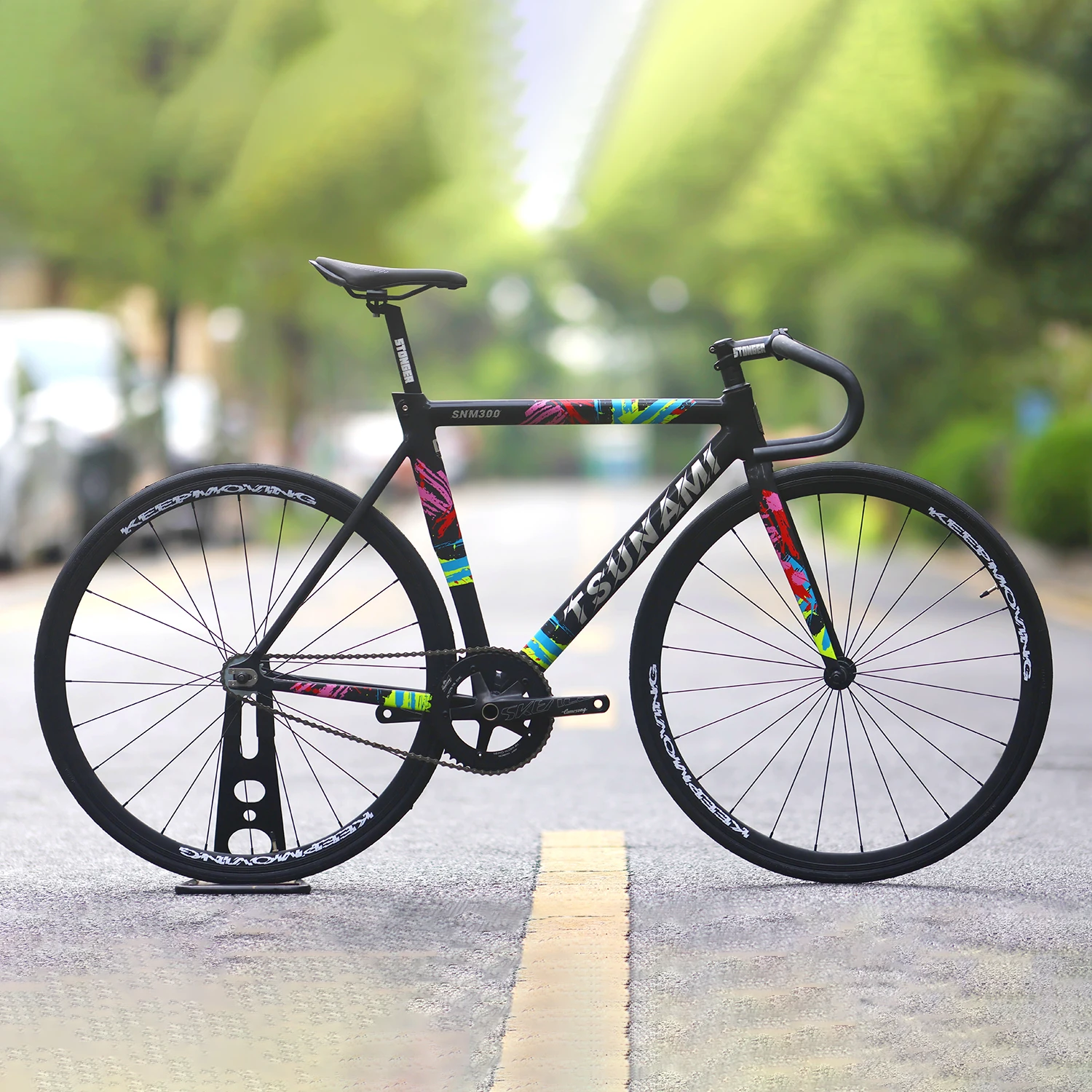 Tsunami Fixed Gear Bike SNM300 Single Speed Bicycle Aluminum Alloy ...