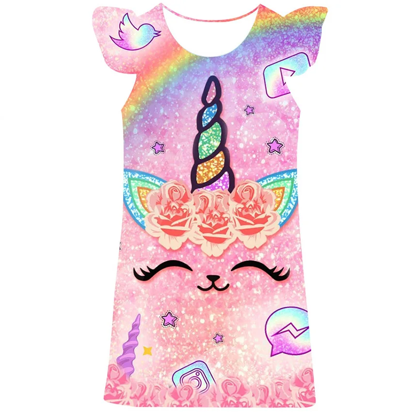 New-Summer-Girls-Unicorn-Dress-Kids-Dresses-Fashion-Girls-Casual-Skirts ...