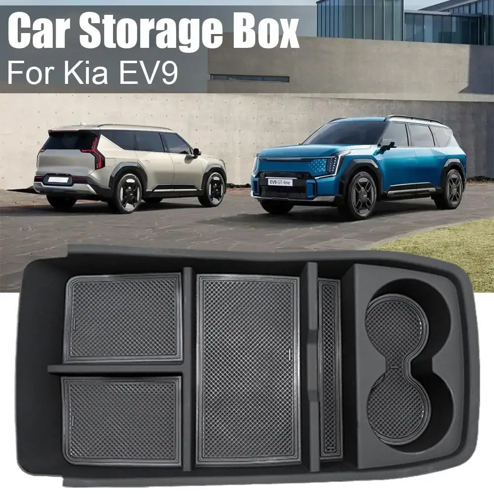 For-Kia-EV9-Center-Storage-Box-Console-Armrest-Organizer-Phone-Holder ...