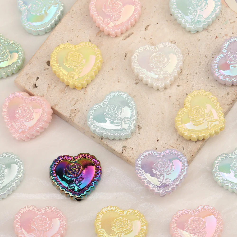 Cordial-Design-100Pcs-25-28MM-Acrylic-Bead-Hand-Made-Heart-Shape-Aurora ...