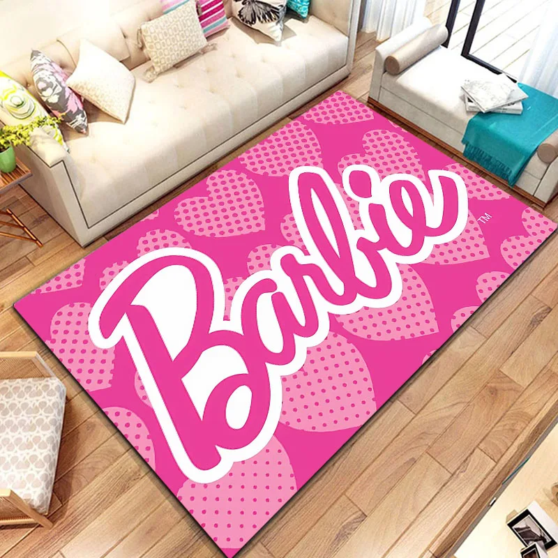Cute-Barbie-Logo-Carpet-Yoga-Living-Room-Room-Decor-Children-s-Crawling ...