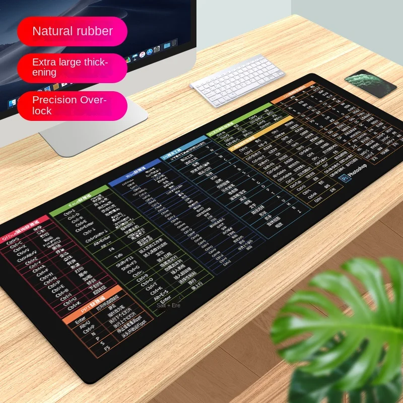 Oversized Mouse Pad Thicken Office Shortcut Keys Desktop Keyboard Pad ...