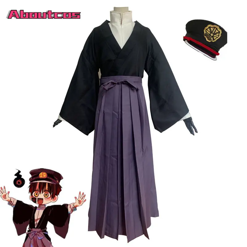 Aboutcos-Anime-Cosplay-Hat-Costume-Toilet-Bound-Hanako-kun-Hakama-Pant ...