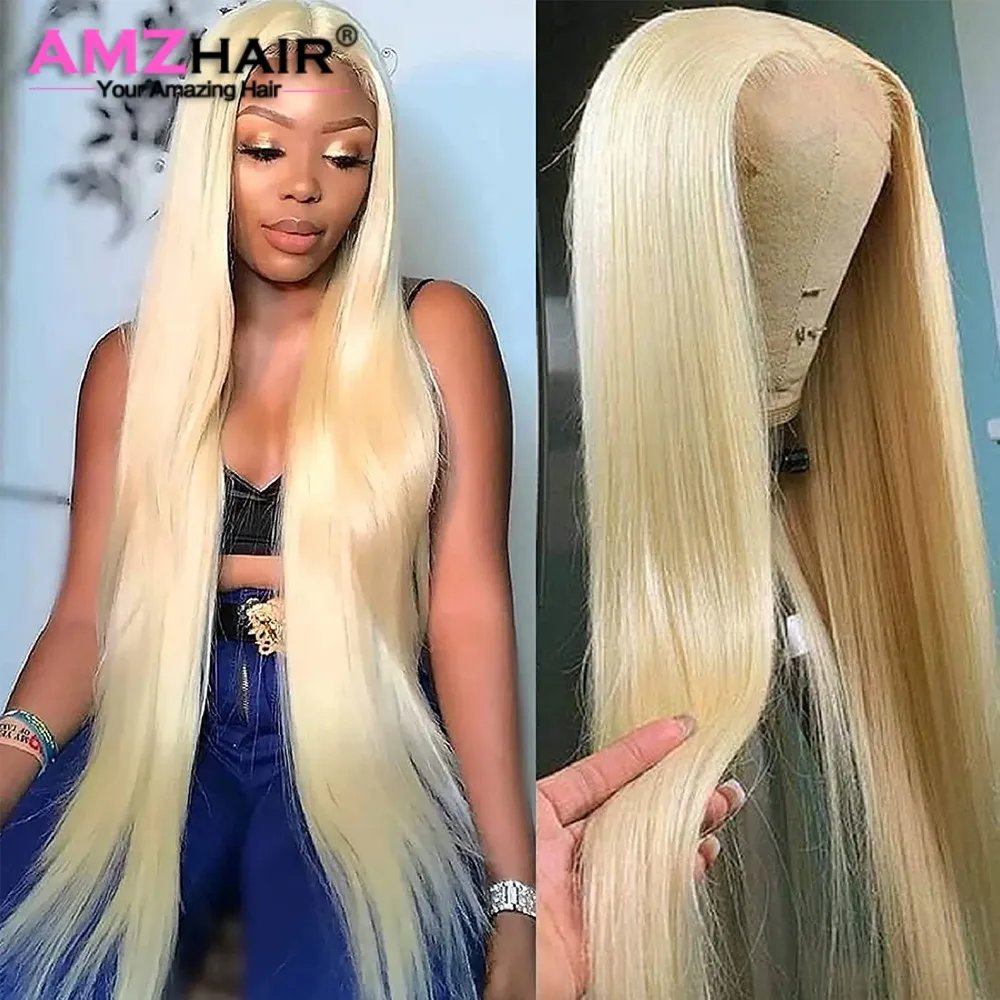 Pelucas de cabello humano liso con encaje frontal para mujer, pelo ...