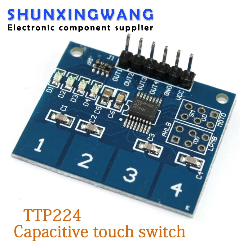 정전식 터치 센서 모듈 버튼, TTP224 4 채널 디지털 스위치, TTP224 4 방향 터치 센서 모듈| | - AliExpress