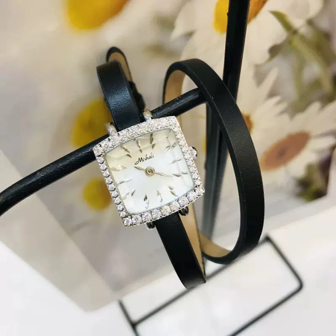 Women Quartz Watch Luxury Square Shaped Reloj Vintage Transparent Dial ...
