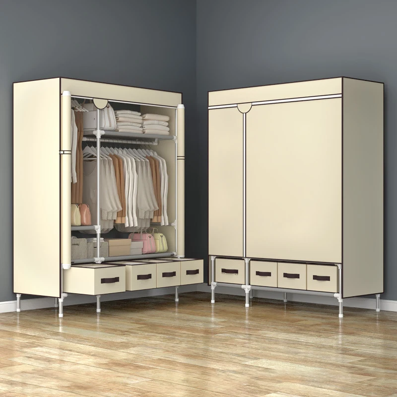 NEW-Simple-Non-Woven-Bedroom-Wardrobe-With-4-Storage-Drawer-Home ...