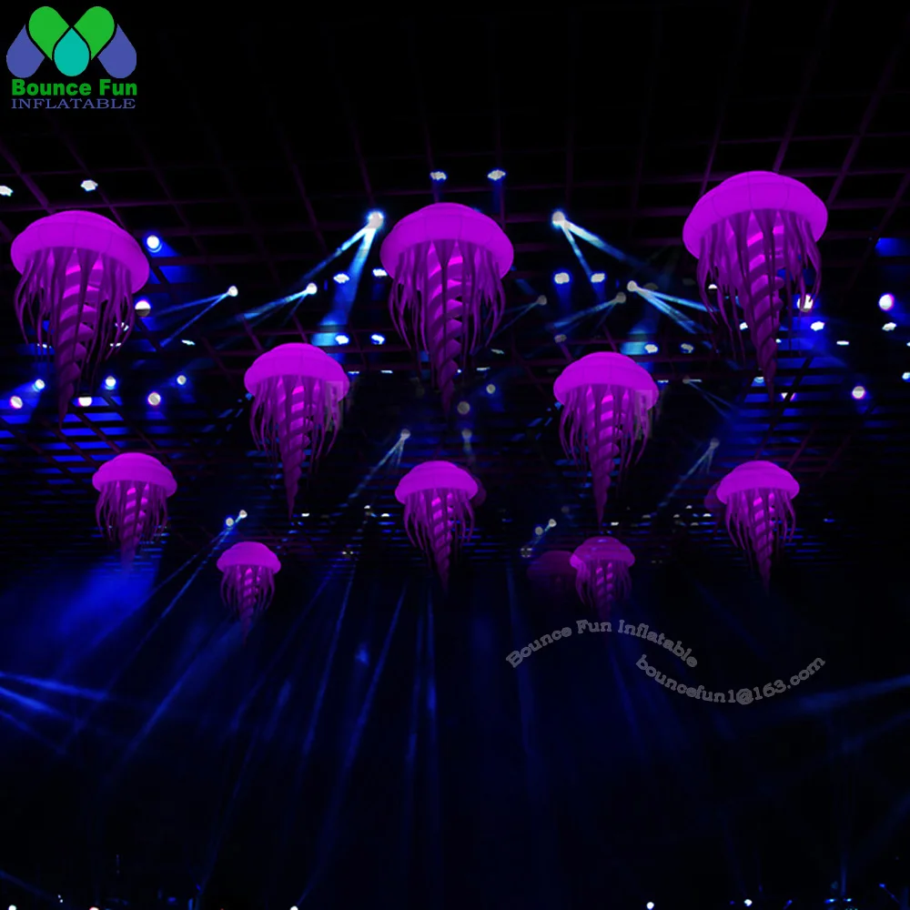 3mts Long Hanging Inflatable Jellyfish With LED Strip And Built-In ...