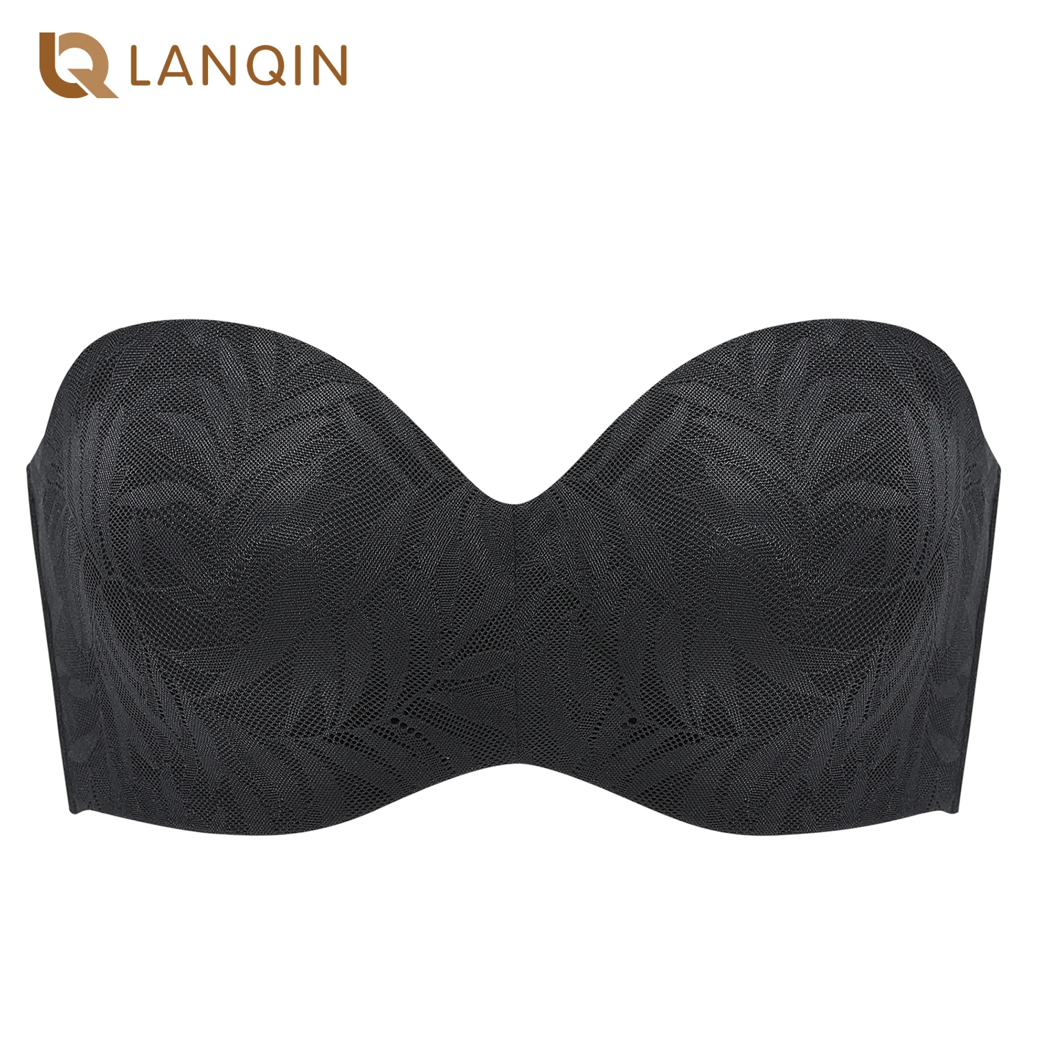 Women-s-Strapless-Floral-Lace-Bra-Plus-Size-Underwire-Bandeau-Unlined ...