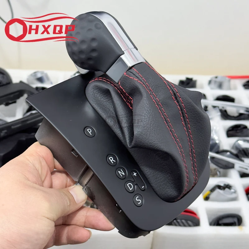 Leather-Black-line-Stitching-AT-DSG-Gear-Shift-Knob-Lever-Cover-For ...