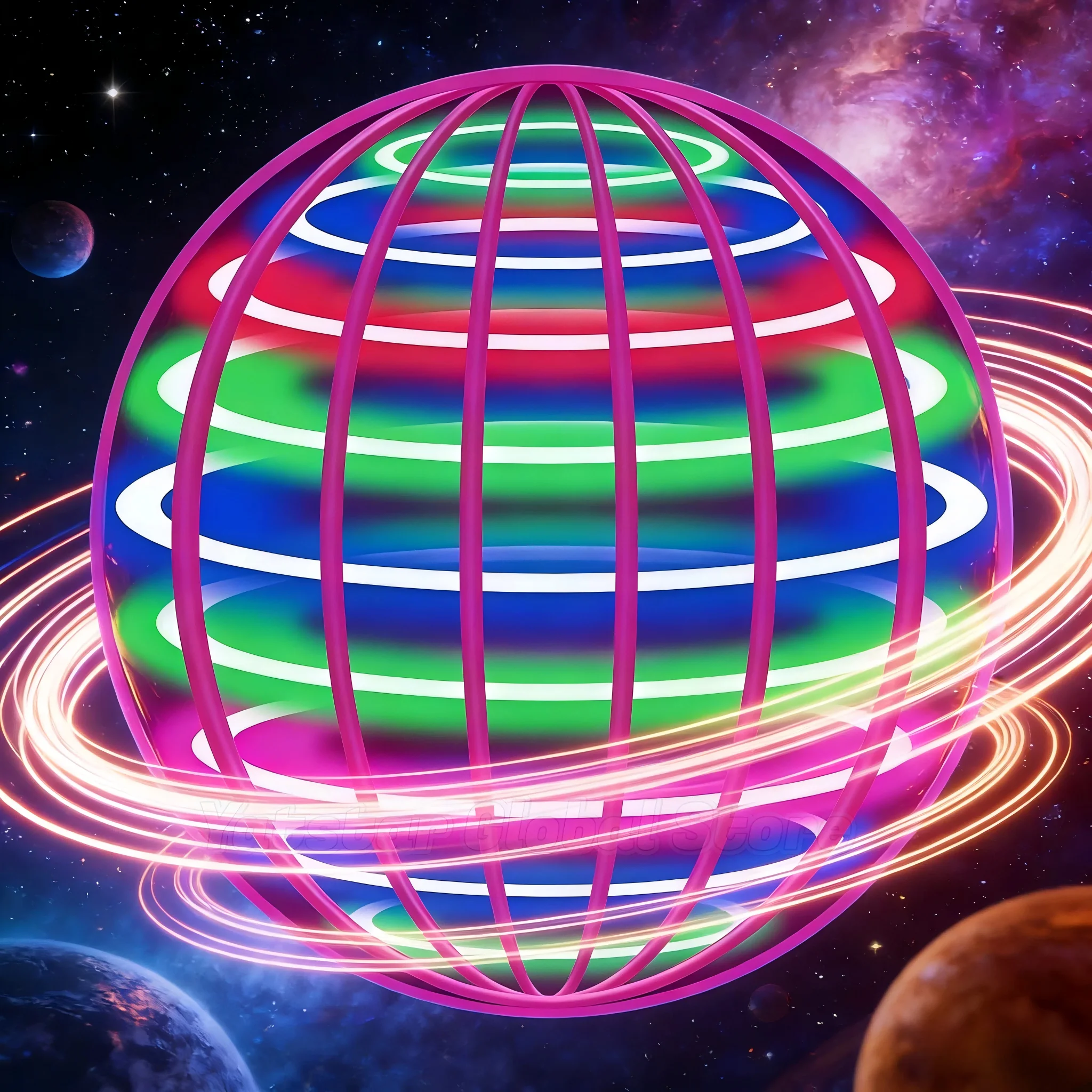 LED Colorful Flying Ball Automatic Boomerang Hover Orb, Gyroscopic Anti ...