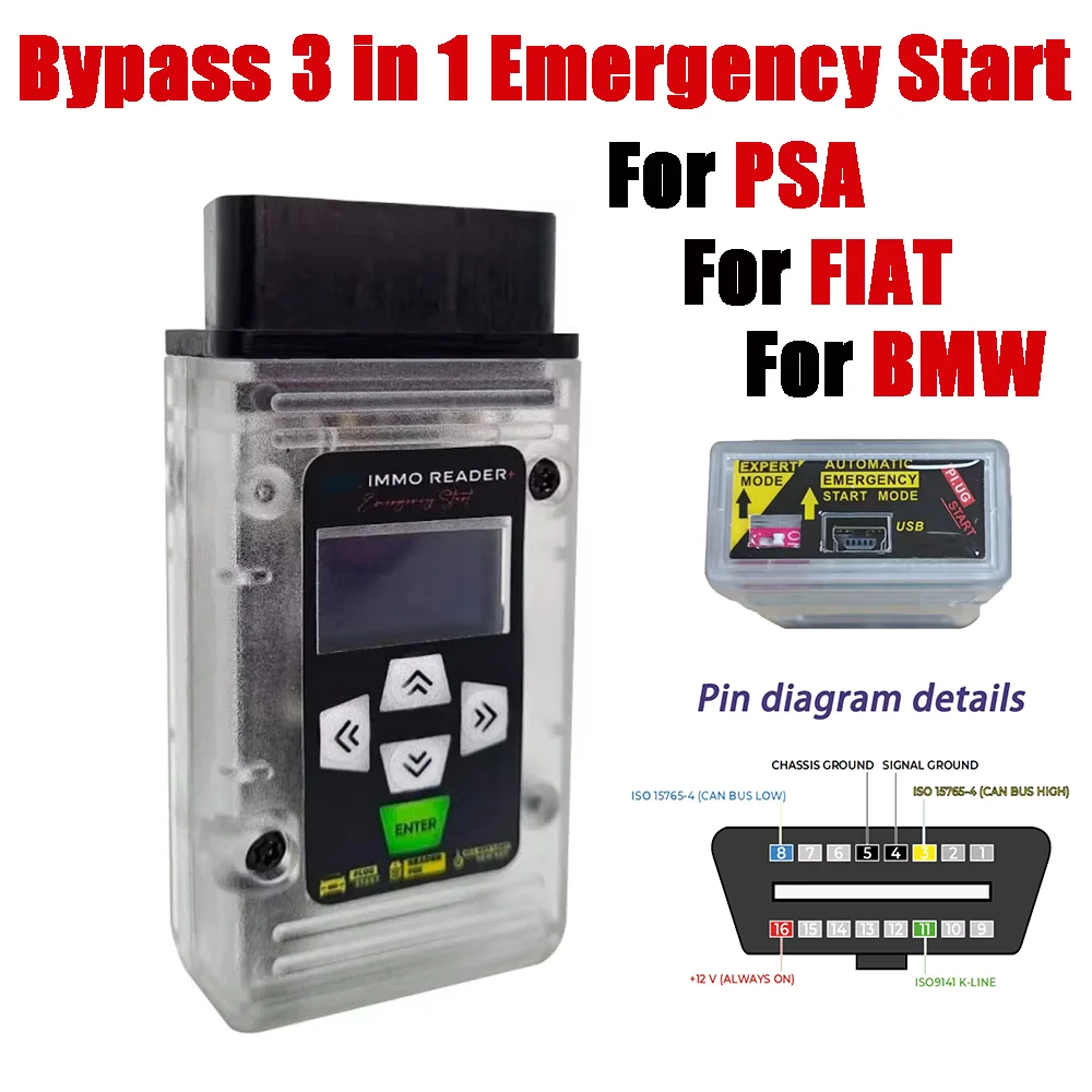 3in1 Immo Reader Emergency Start for PSA for FIAT for BMW Force ...