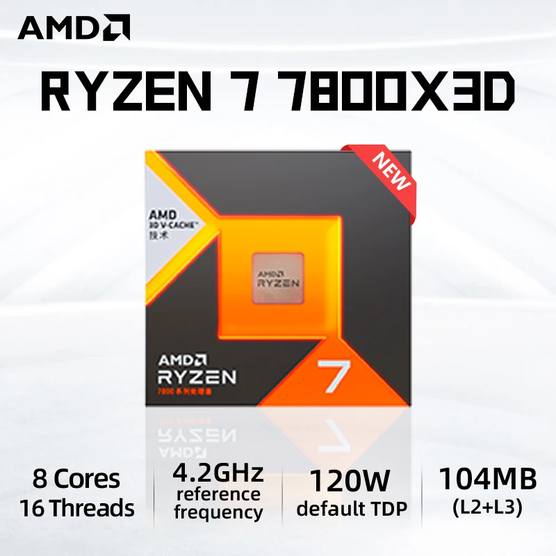 New！AMD Ryzen 7 7800X3D R7 7800X3D 5.0 GHz 8-Core 16-Thread CPU ...
