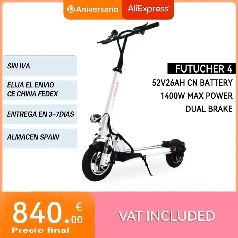 Futecher 4 Electric Scooter talent design 52V 1600W Best speed 50km/h ...