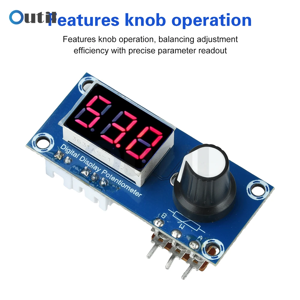 LED Digital Display Potentiometer Adjustable Resistor Module with Real ...