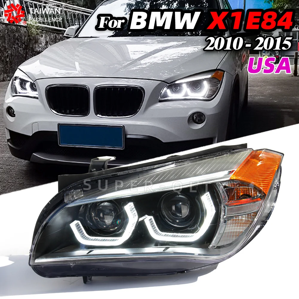 2-PCS-For-BMW-X1-E84-Headlights-2010-2015-All-LED-Headlight-Angel-DRL ...