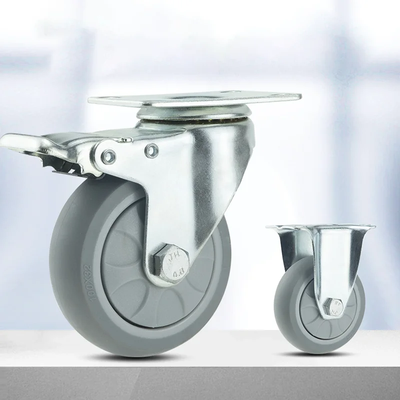 Caster Wheels Trolley Heavy Duty 3/4/5 Inch Lock Rotary Casters Cart ...