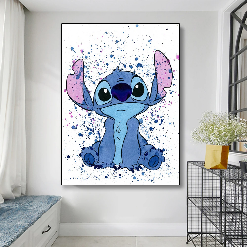 Disney-Stitch-Watercolor-Art-Poster-para-Kids-Room-Wall-Decor-Lilo-e ...