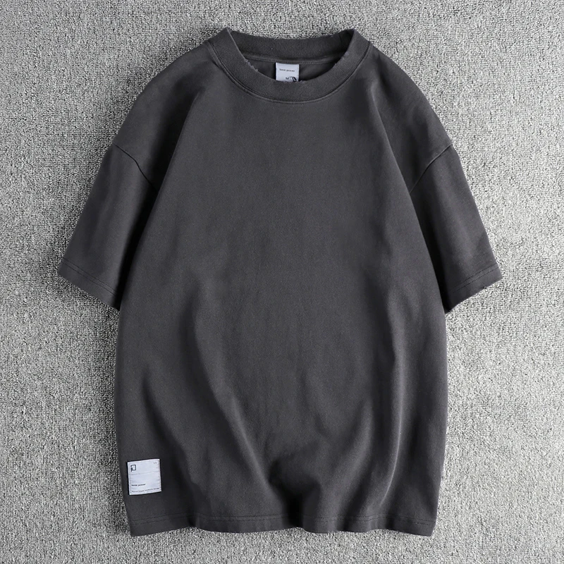 300g-Heavy-Washed-100-Cotton-Men-Blank-T-Shirts-Summer-Half-Sleeve ...