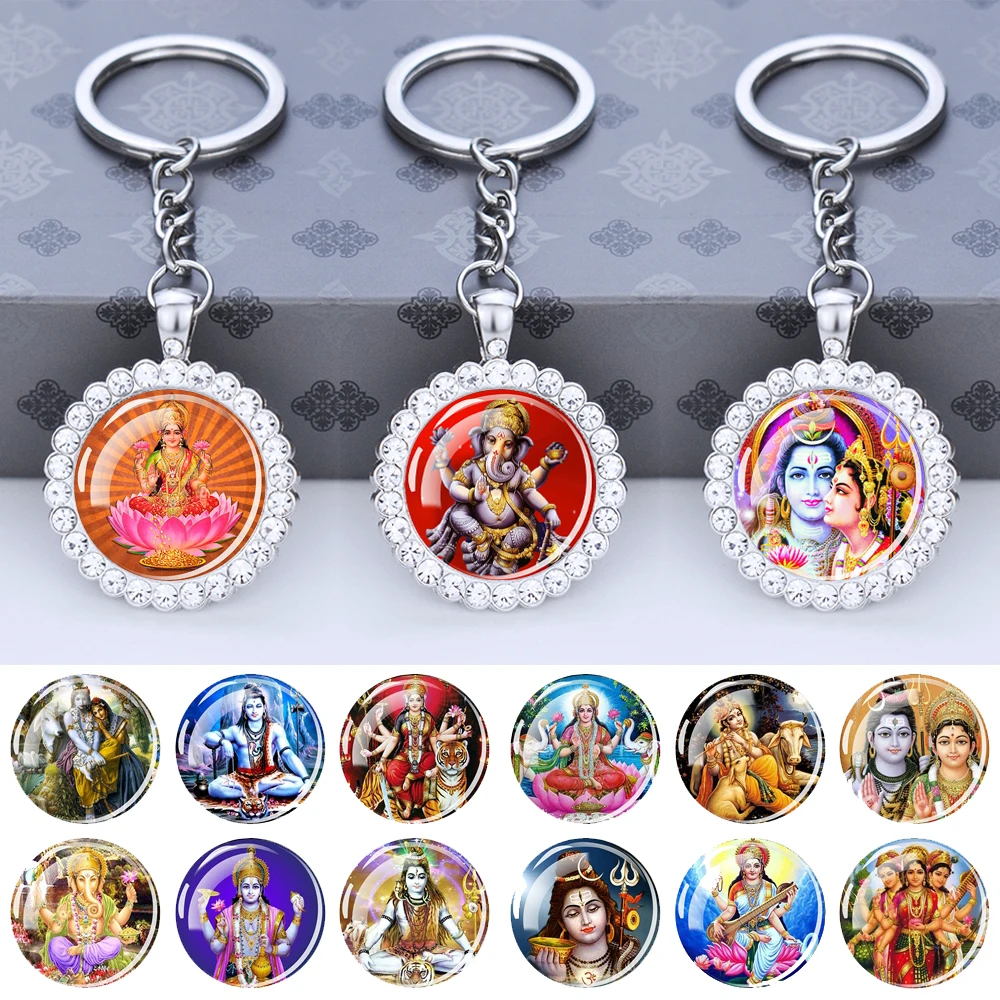 Hinduism-God-Keychain-Ganesha-Durga-Vishnu-Kashmi-Shiva-Amulet ...