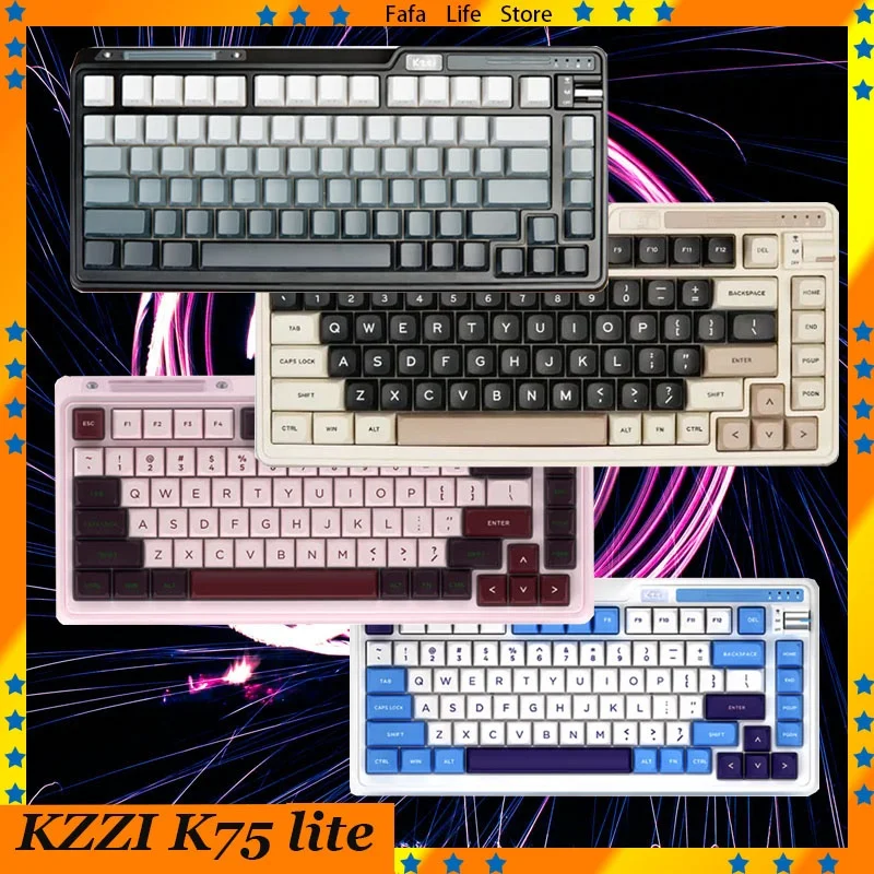 Kzzi-K75-Lite-Mechanical-Keyboard-Wireless-Bluetooth-Wired-3mode-75 ...