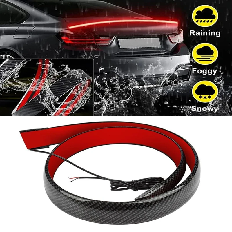 130cm-Led-Spoiler-Brake-Light-Car-Universal-Carbon-Fiber-Flow-Lamp-The ...