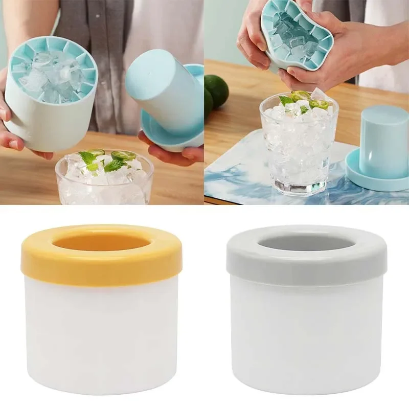 Ice-Bucket-Cup-Mold-Ice-Cubes-Tray-Food-Grade-Quickly-Freeze-Silicone ...