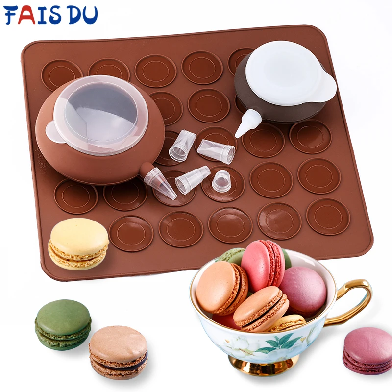 FAIS-DU-Macaron-Mat-Kit-Silicone-Baking-Mat-Perforated-Macaron-Pot-Non ...
