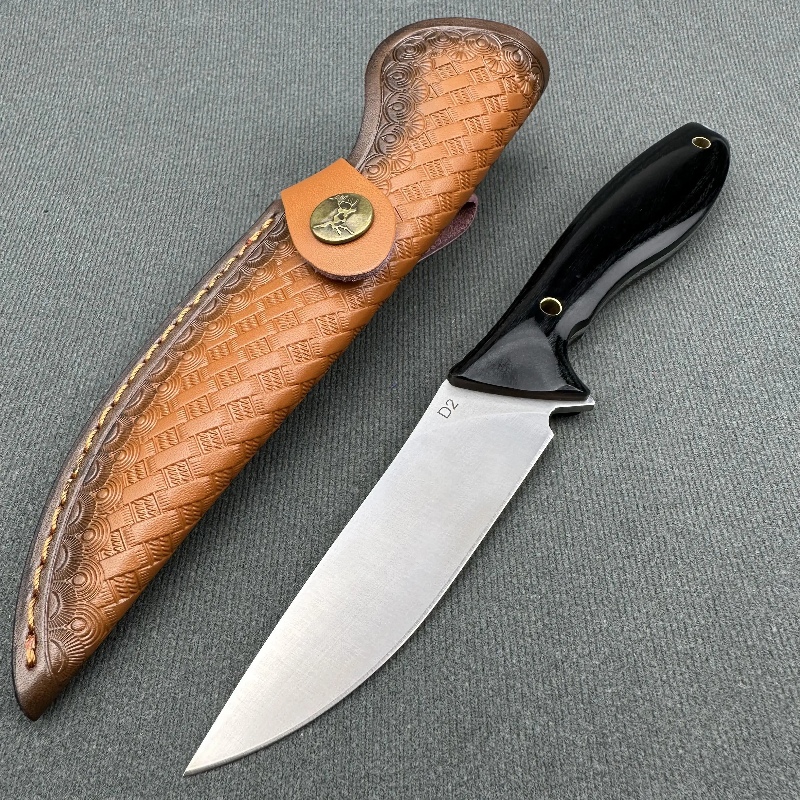 D2-Steel-Bowie-Knife-100-Handmade-Full-Tang-Fantastic-Ebony-Handle ...
