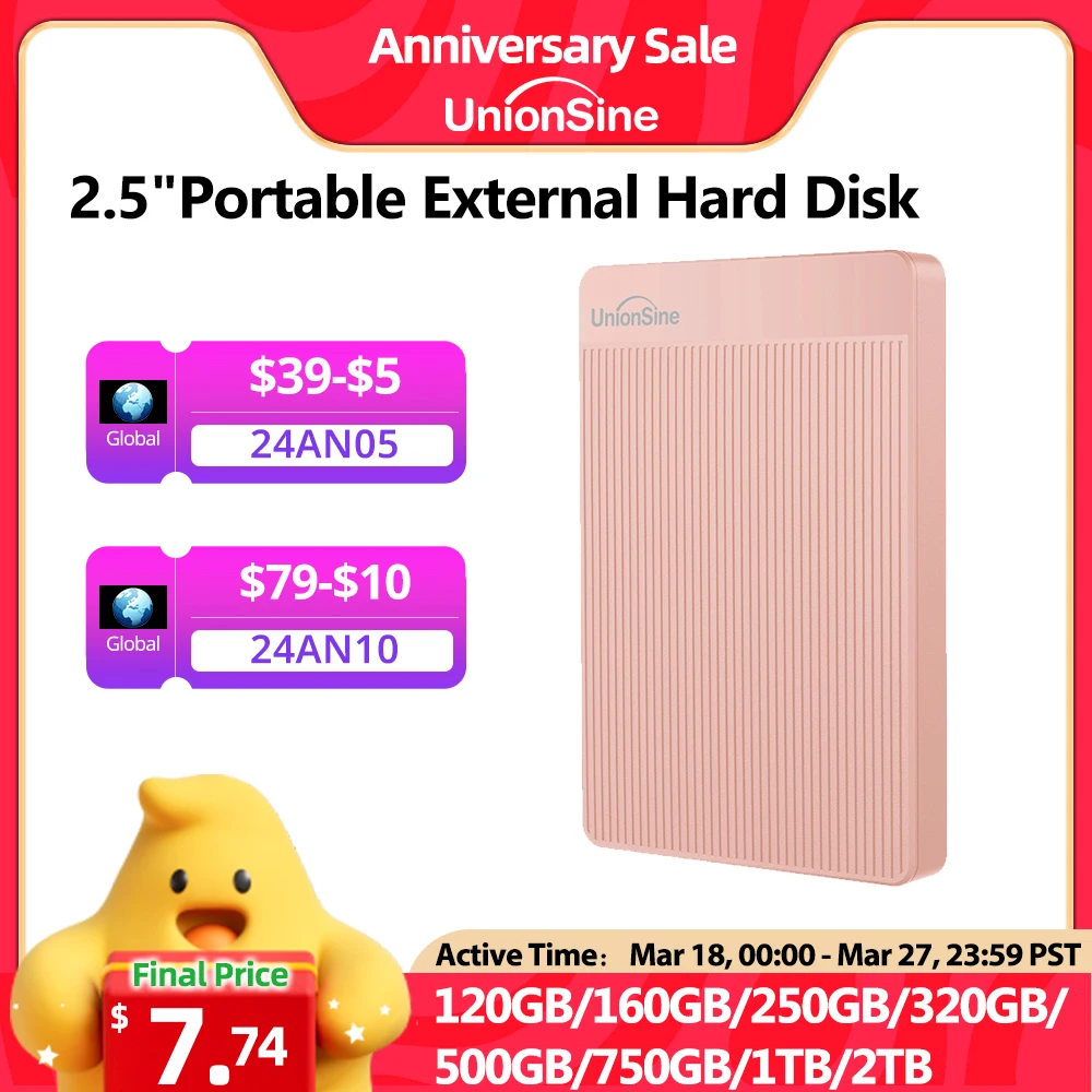 UnionSine-HDD-Pink-2-5-Portable-External-Hard-Drive-320gb-500gb-750gb ...